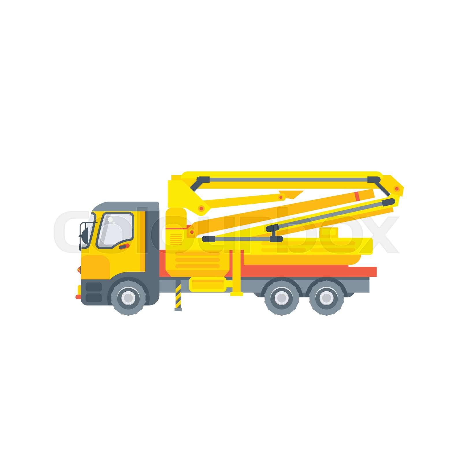 auto concrete pump ca illustration side view | Stock vector | Colourbox