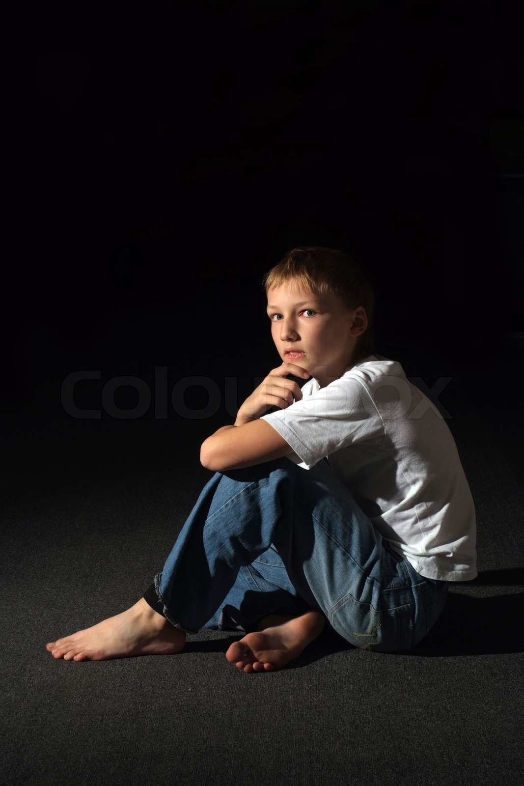 boy in darkness | Stock image | Colourbox
