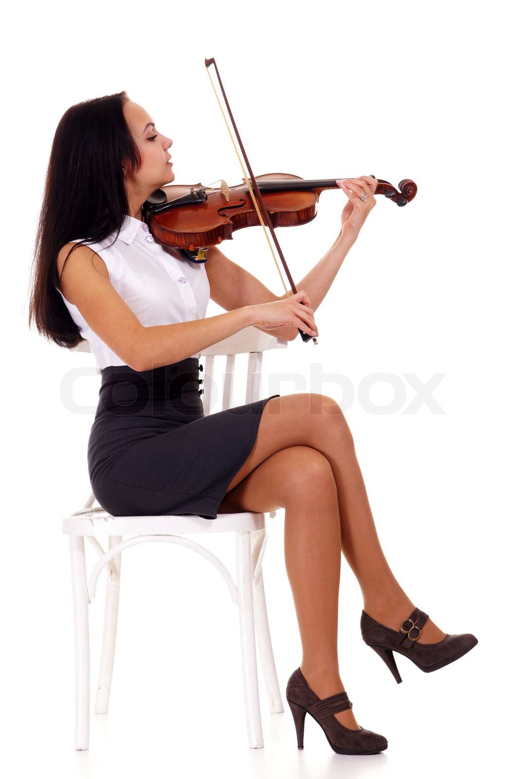 young woman playing violin | Stock image | Colourbox