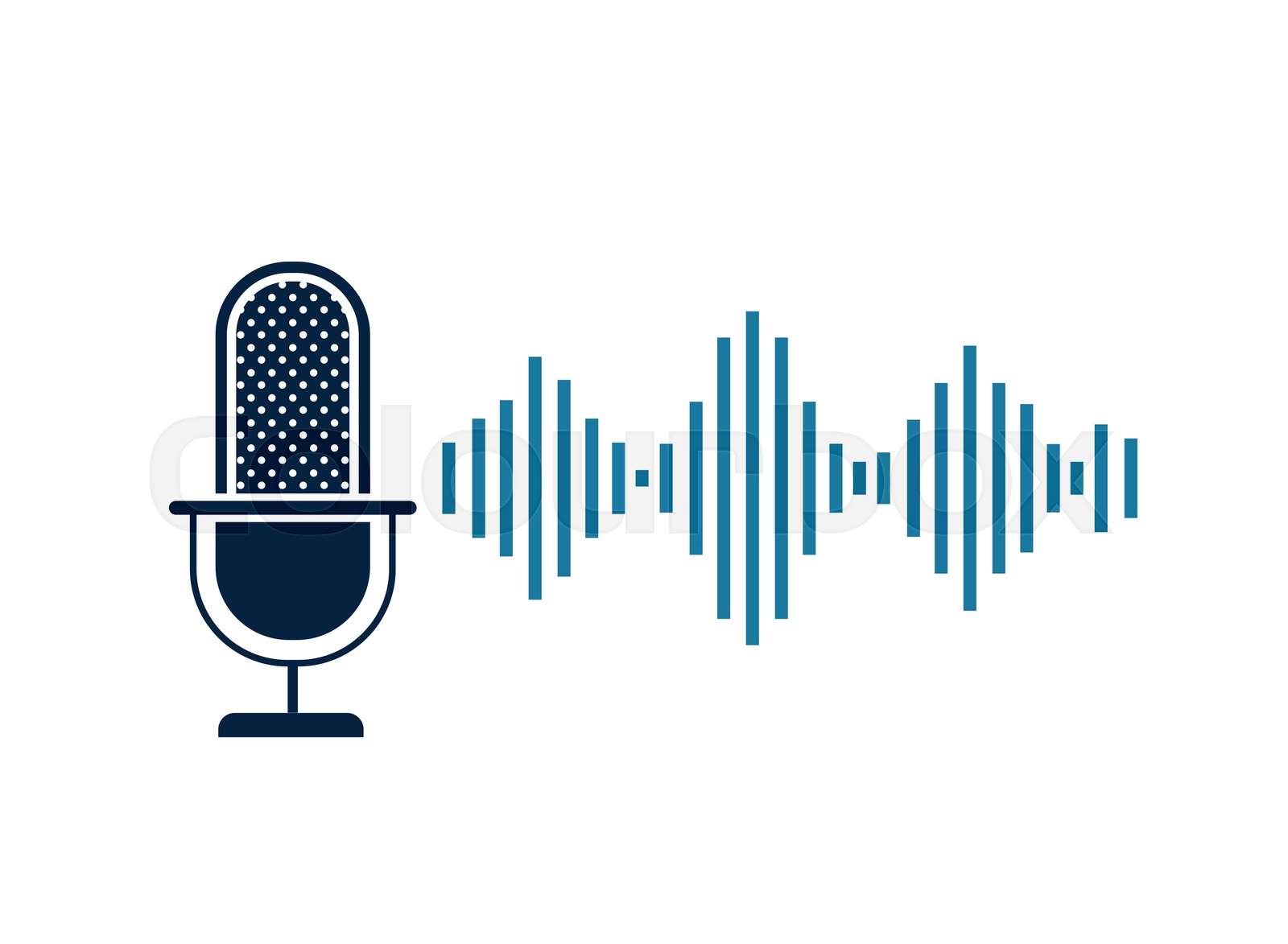 microphone with sound wave isolated icon | Stock vector | Colourbox