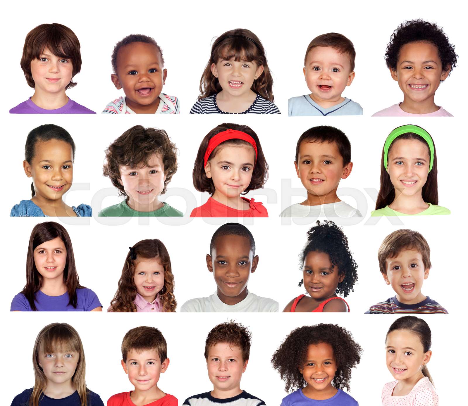 Many portraits of different children | Stock image | Colourbox
