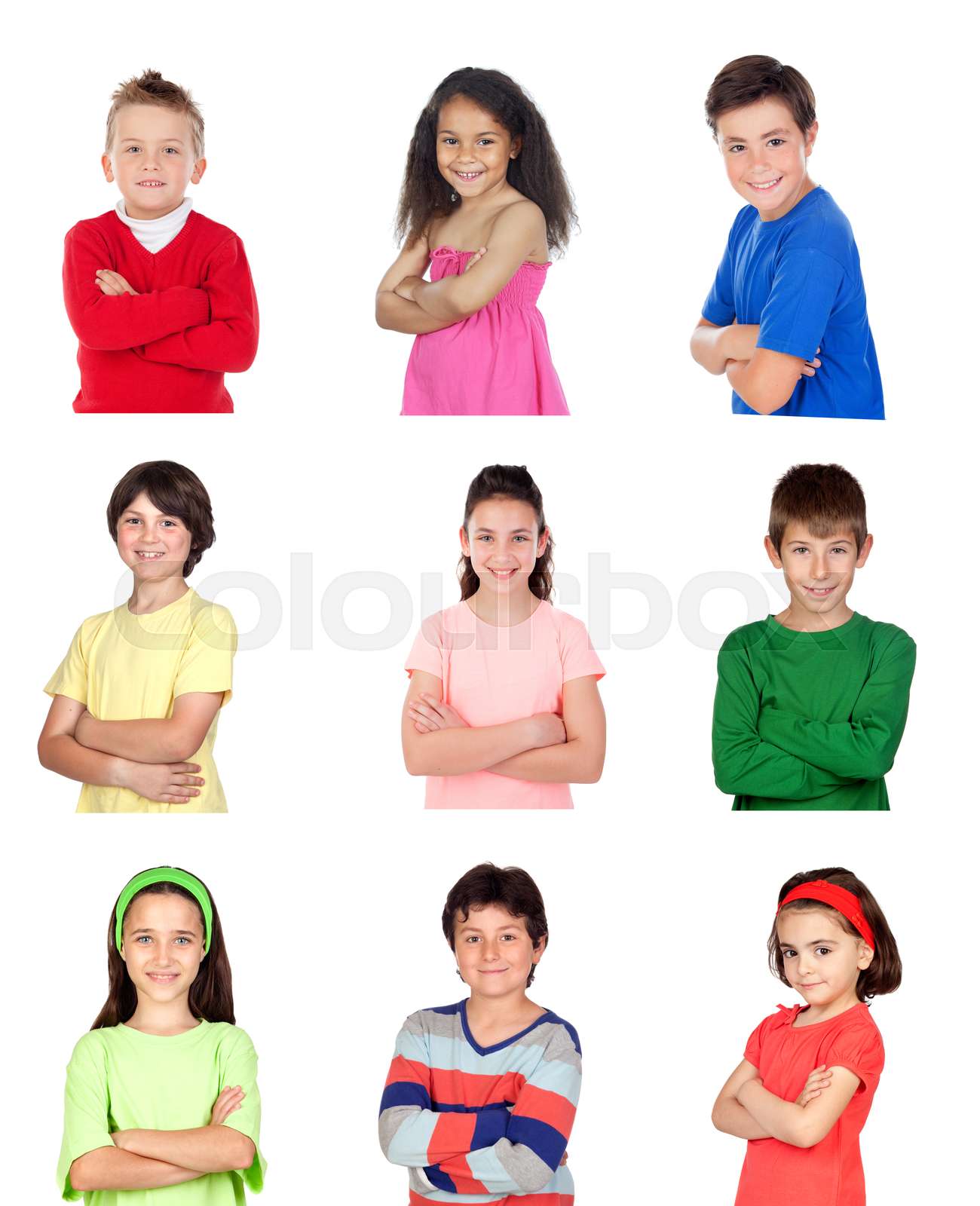 Many portraits of different children | Stock image | Colourbox