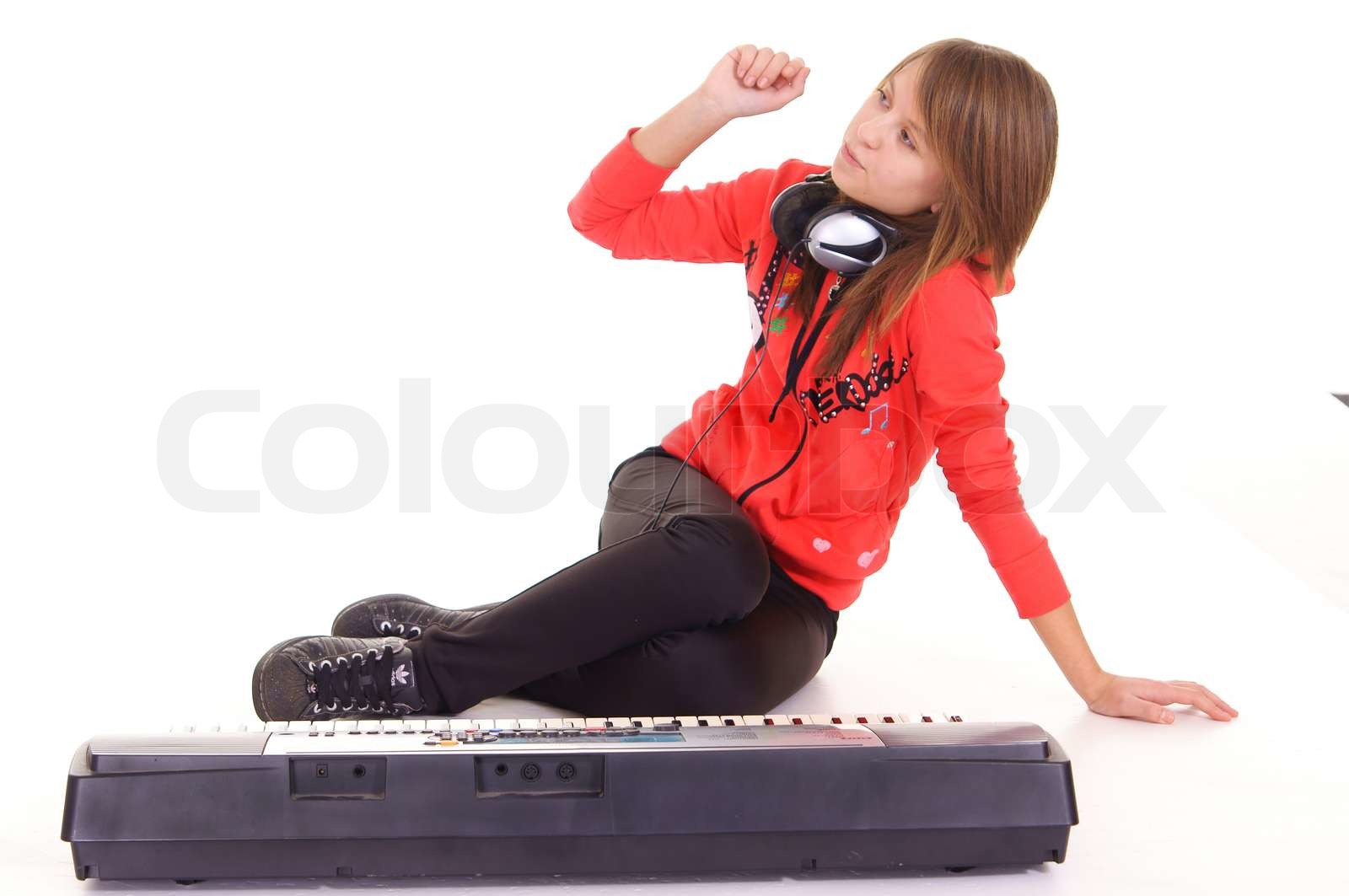 girl with synthesizer | Stock image | Colourbox
