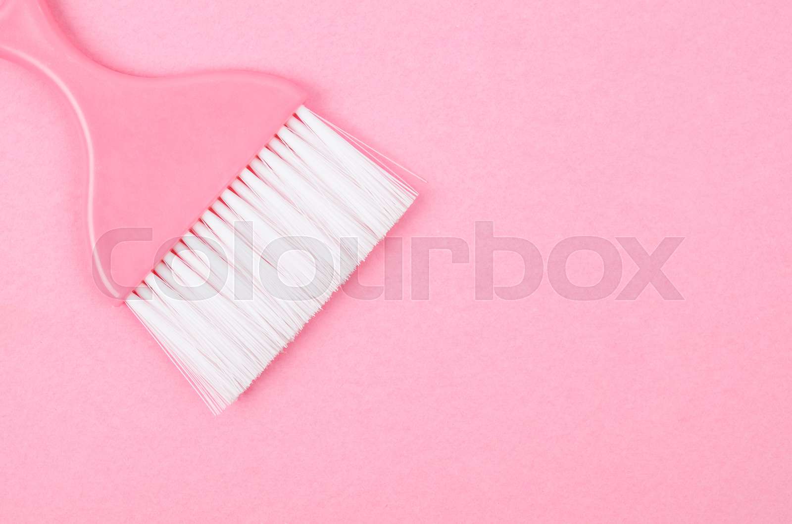 Pink brush for cleaning. | Stock image | Colourbox