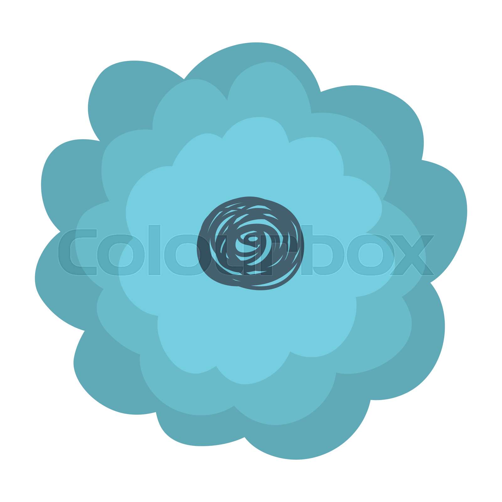 hand drawing light blue color flower with several petals | Stock vector ...