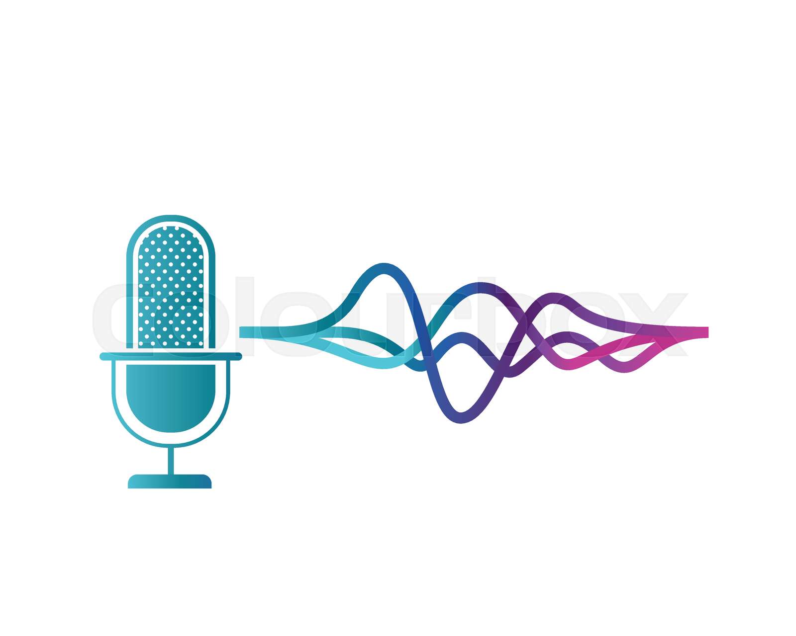 microphone with sound wave isolated icon | Stock vector | Colourbox