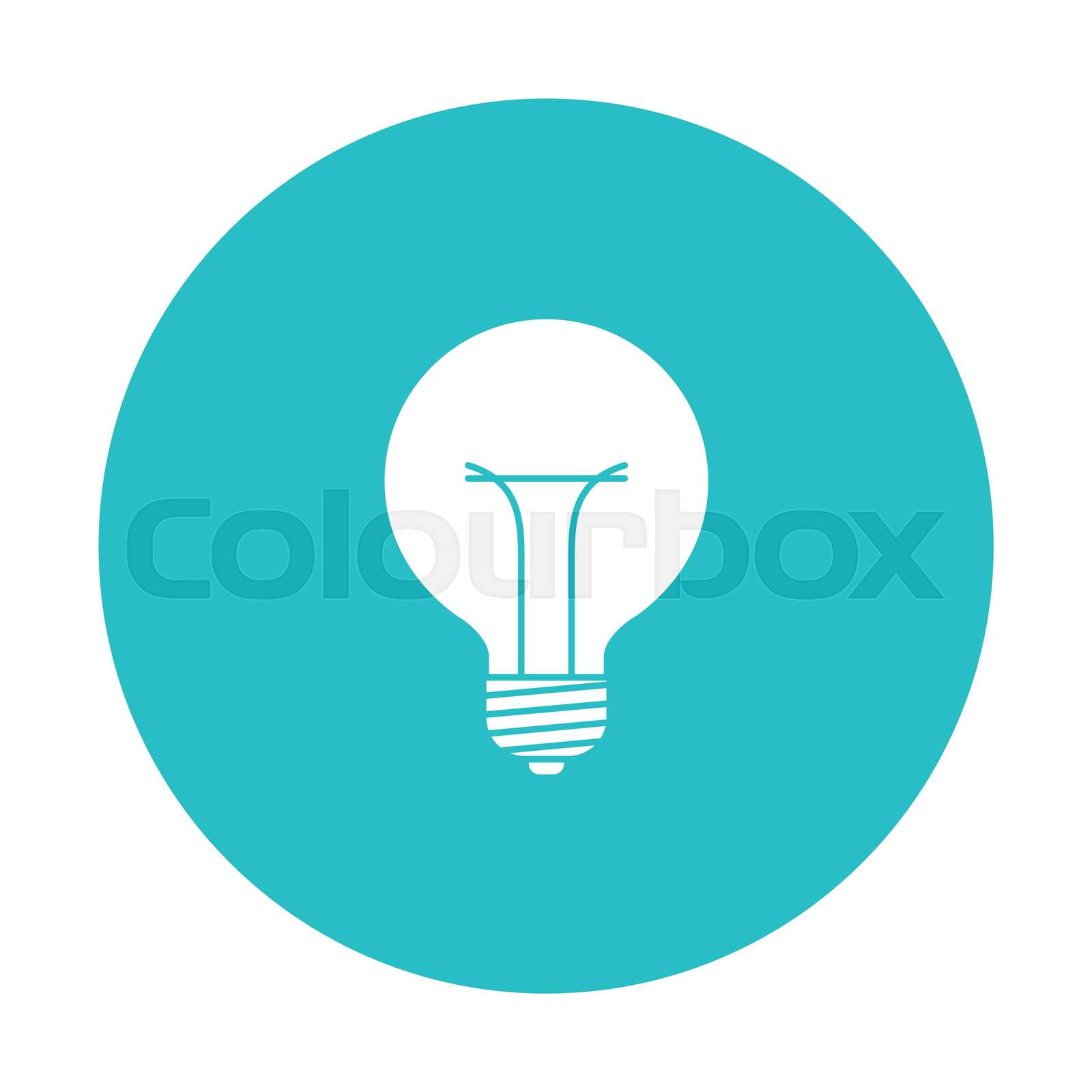 circle light blue with bulb light icon | Stock vector | Colourbox