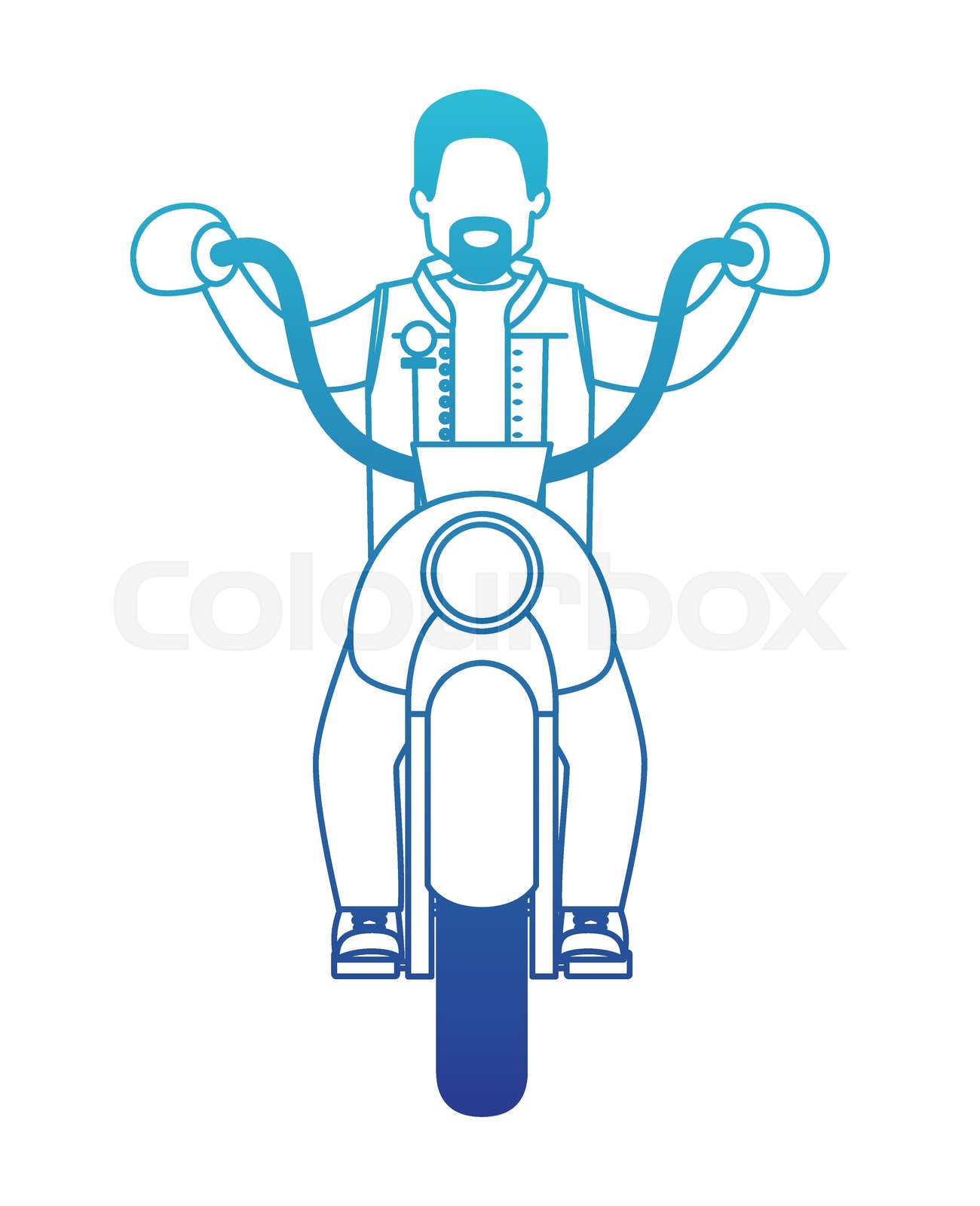 biker in the classic motorcycle character | Stock vector | Colourbox