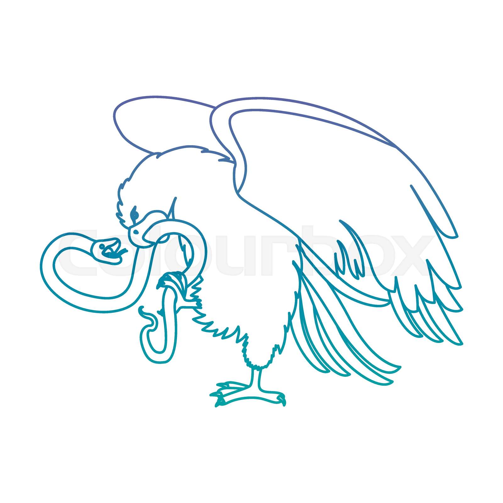 eagle devouring snake mexican emblem | Stock vector | Colourbox