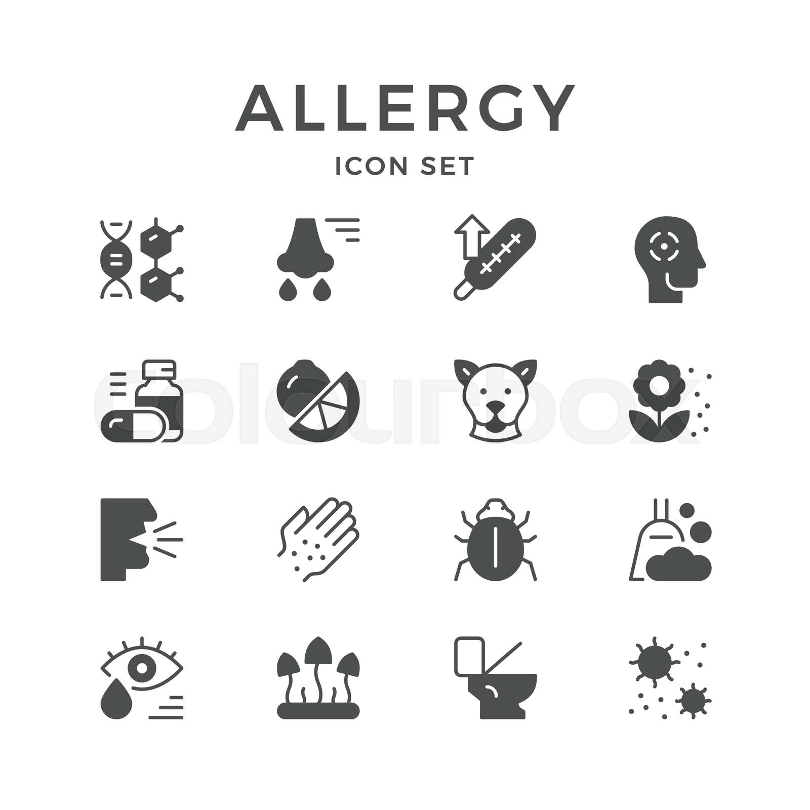Set icons of allergy | Stock vector | Colourbox