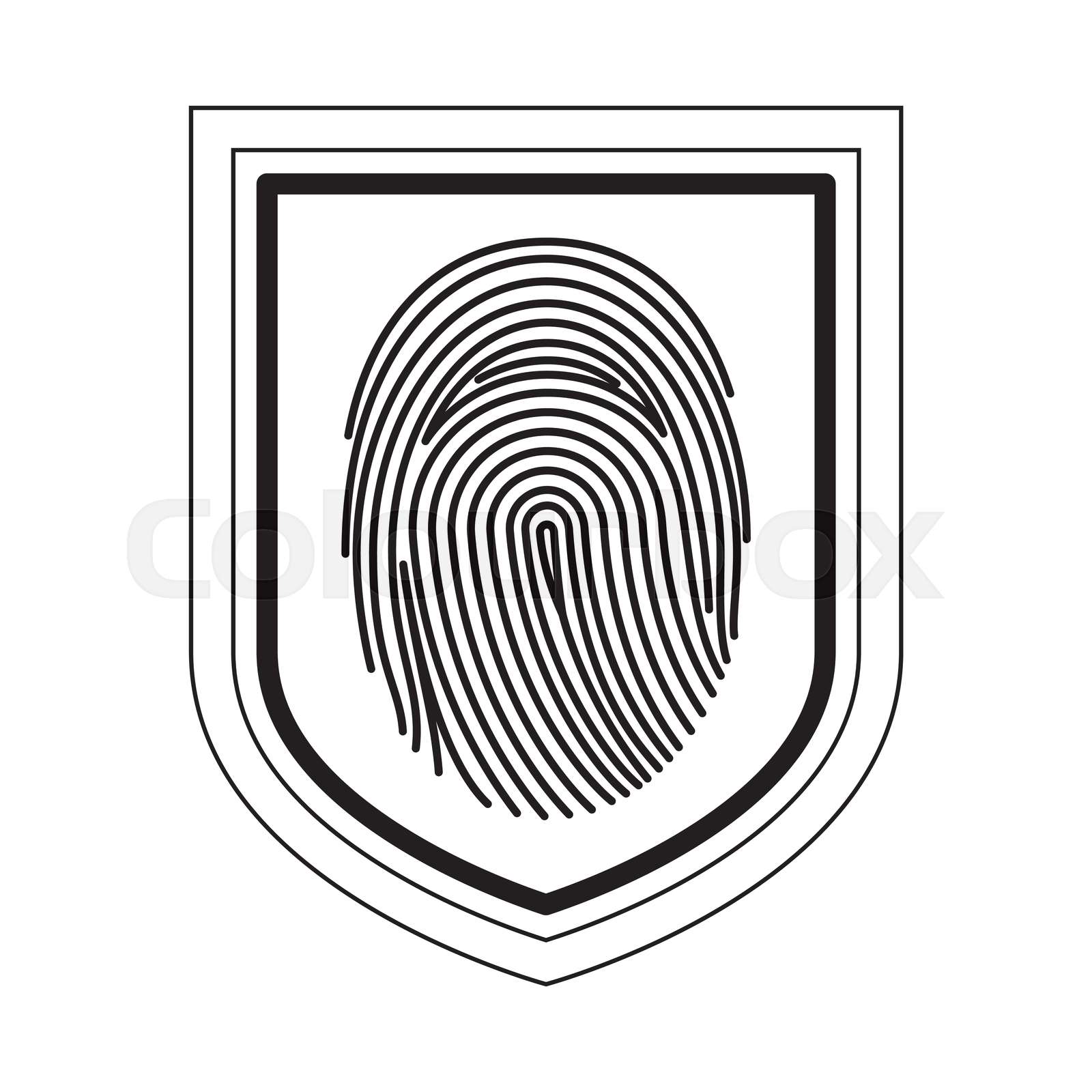 shield with fingerprint access | Stock vector | Colourbox