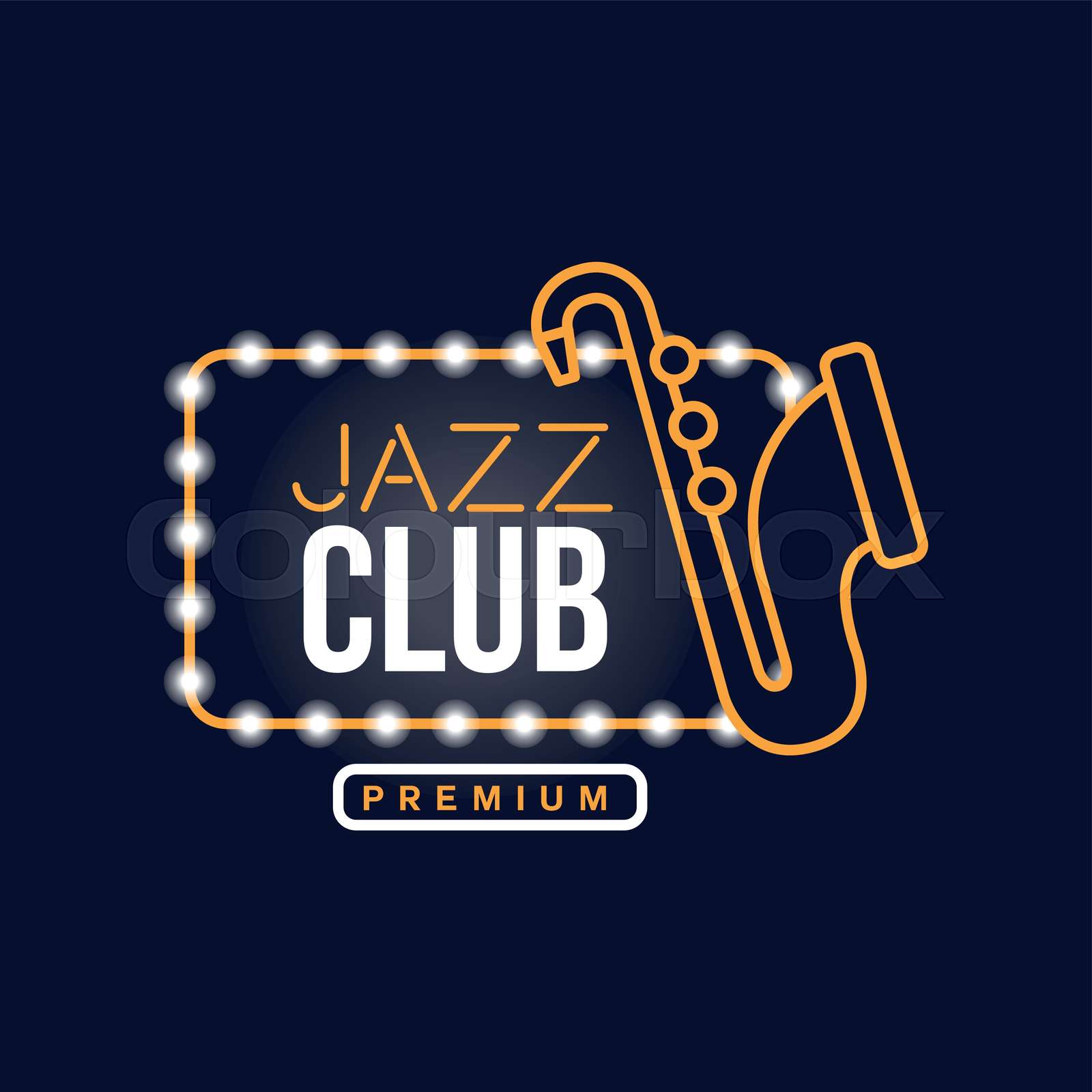 Jazz club neon sign, vintage bright glowing signboard, light banner ...