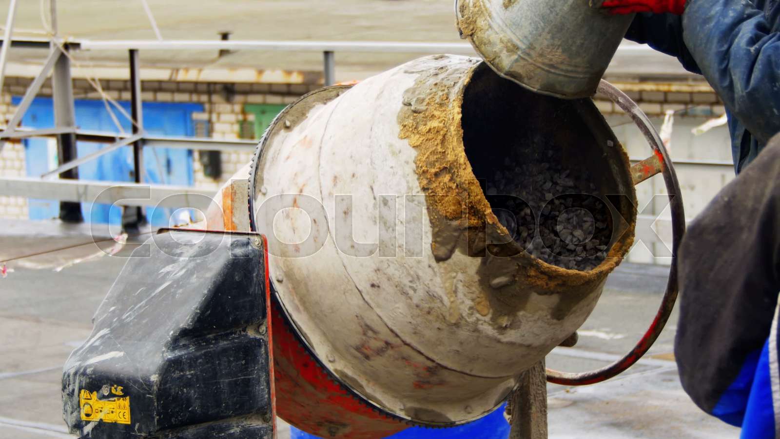 Concrete Mixer Work on Construction Sites and Knead Concrete | Stock ...