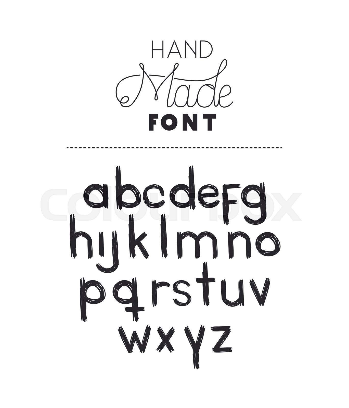 hand made font alphabet | Stock vector | Colourbox