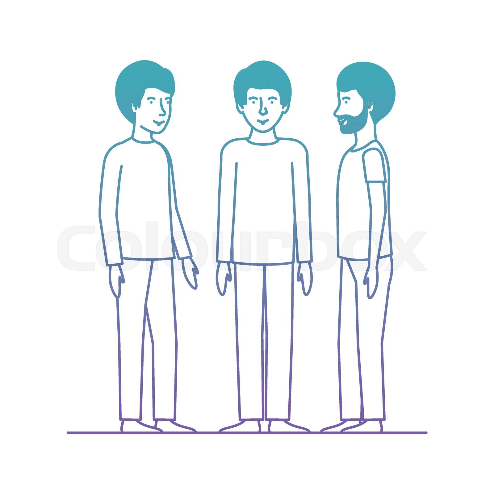 group of men friends characters | Stock vector | Colourbox