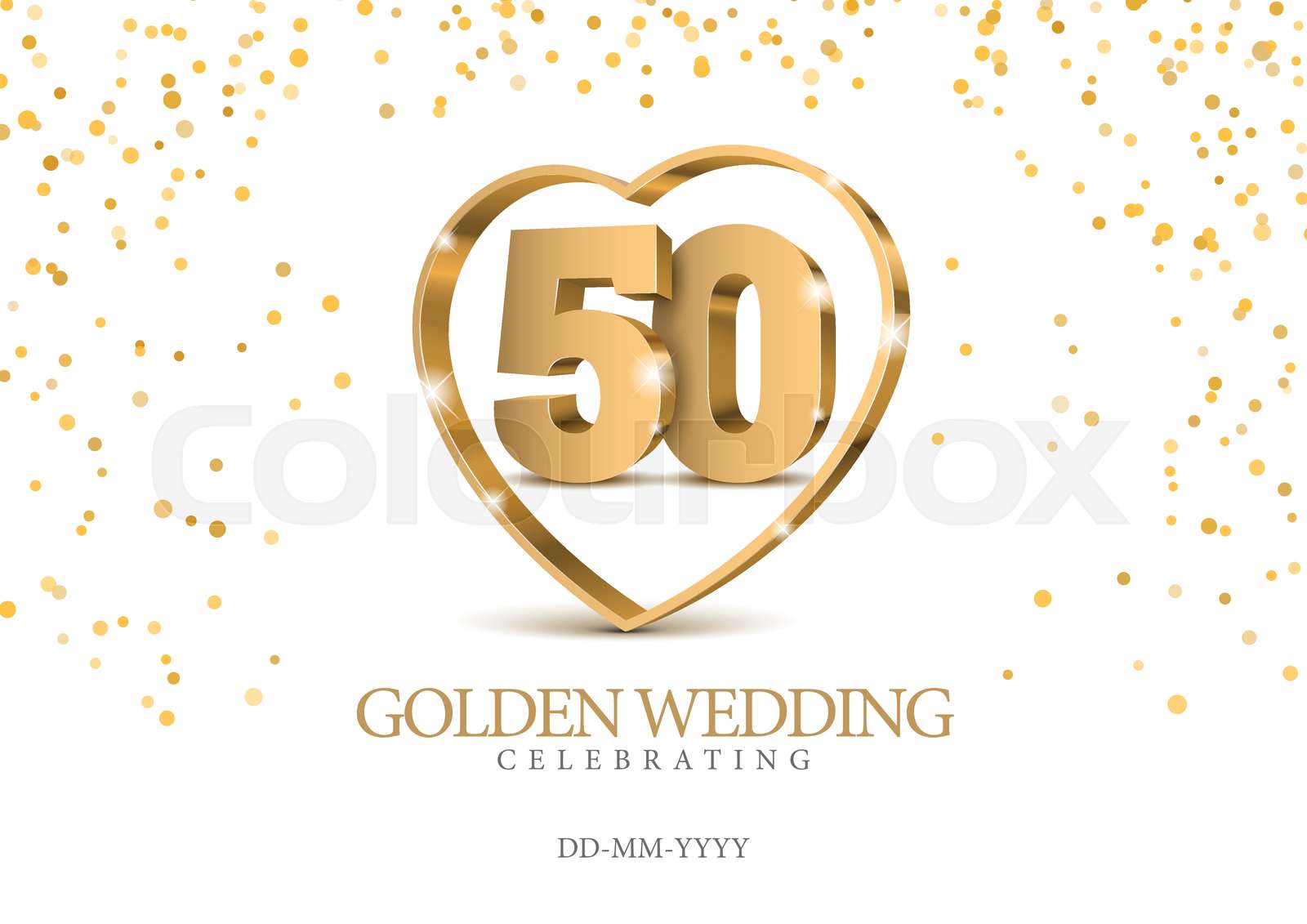 Anniversary 50. gold 3d numbers. | Stock vector | Colourbox