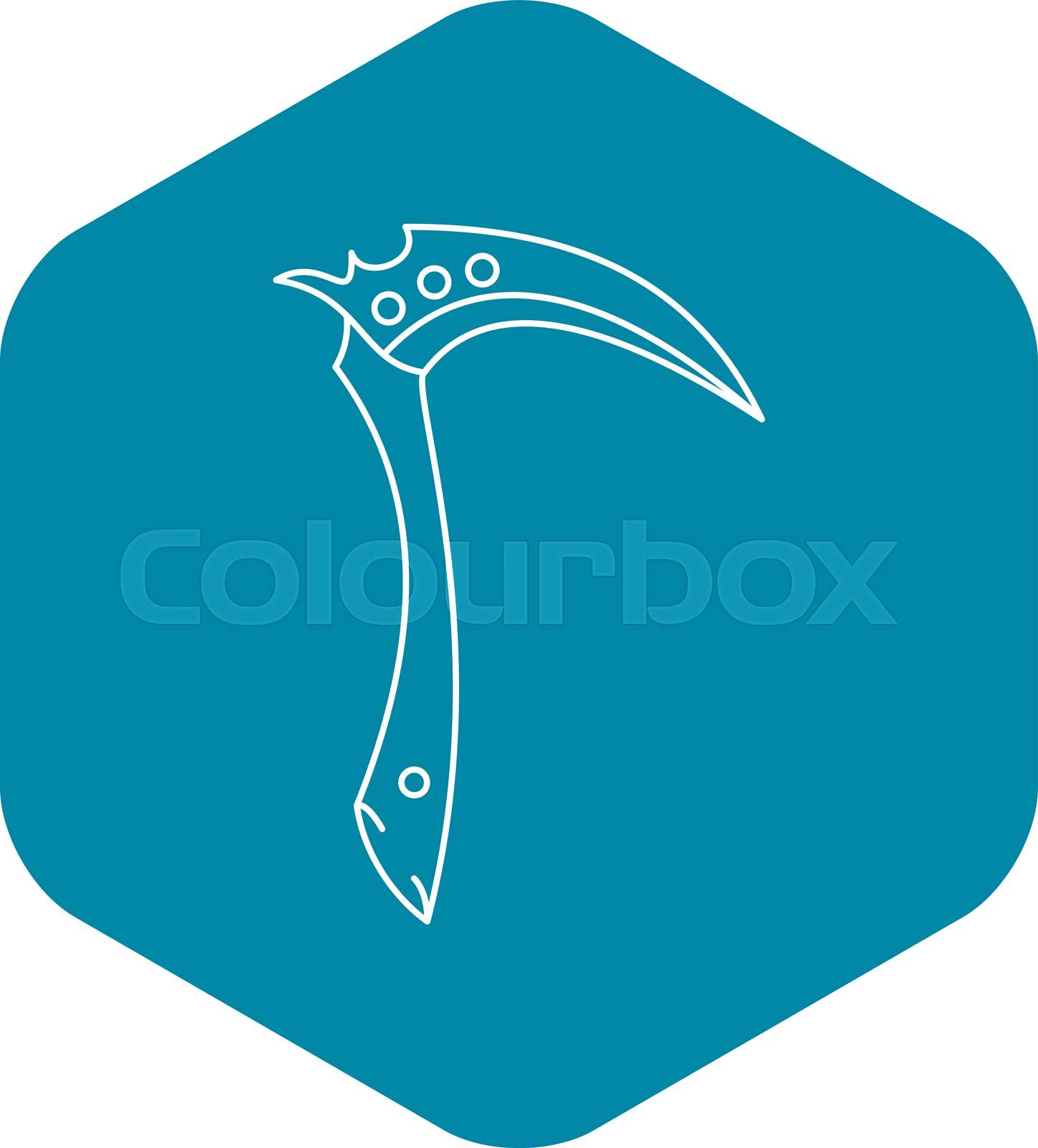 Kama, traditional asian weapon icon, outline style | Stock vector ...