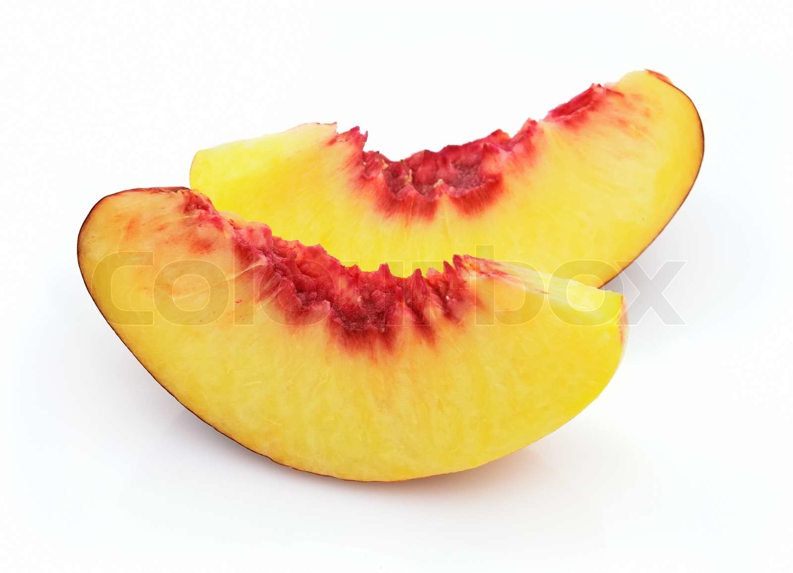 Pfirsich Scheiben | Stock Bild | Colourbox