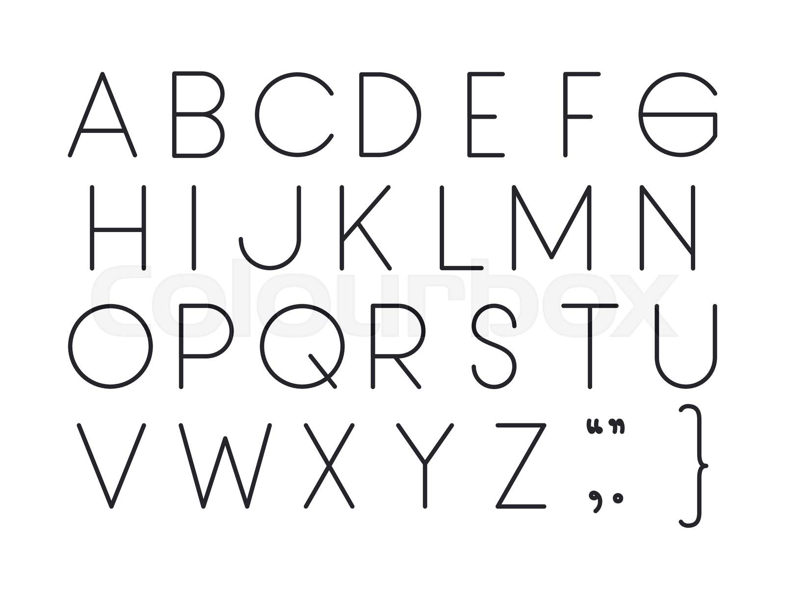 alphabet type font icons | Stock vector | Colourbox