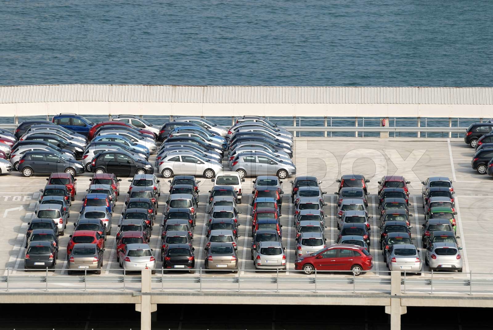 New cars parked at port | Stock image | Colourbox