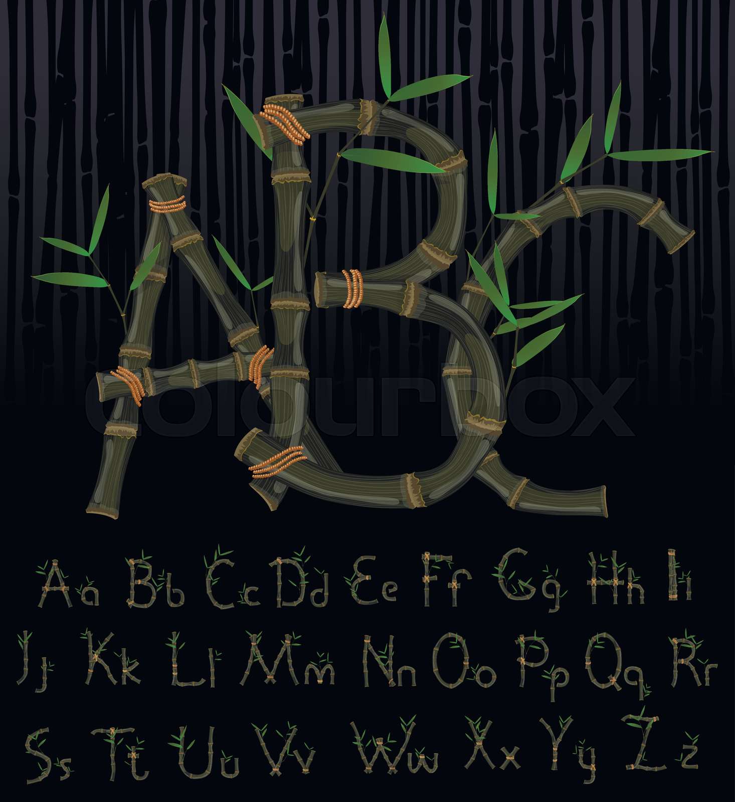Black Bamboo Eco Alphabet | Stock vector | Colourbox