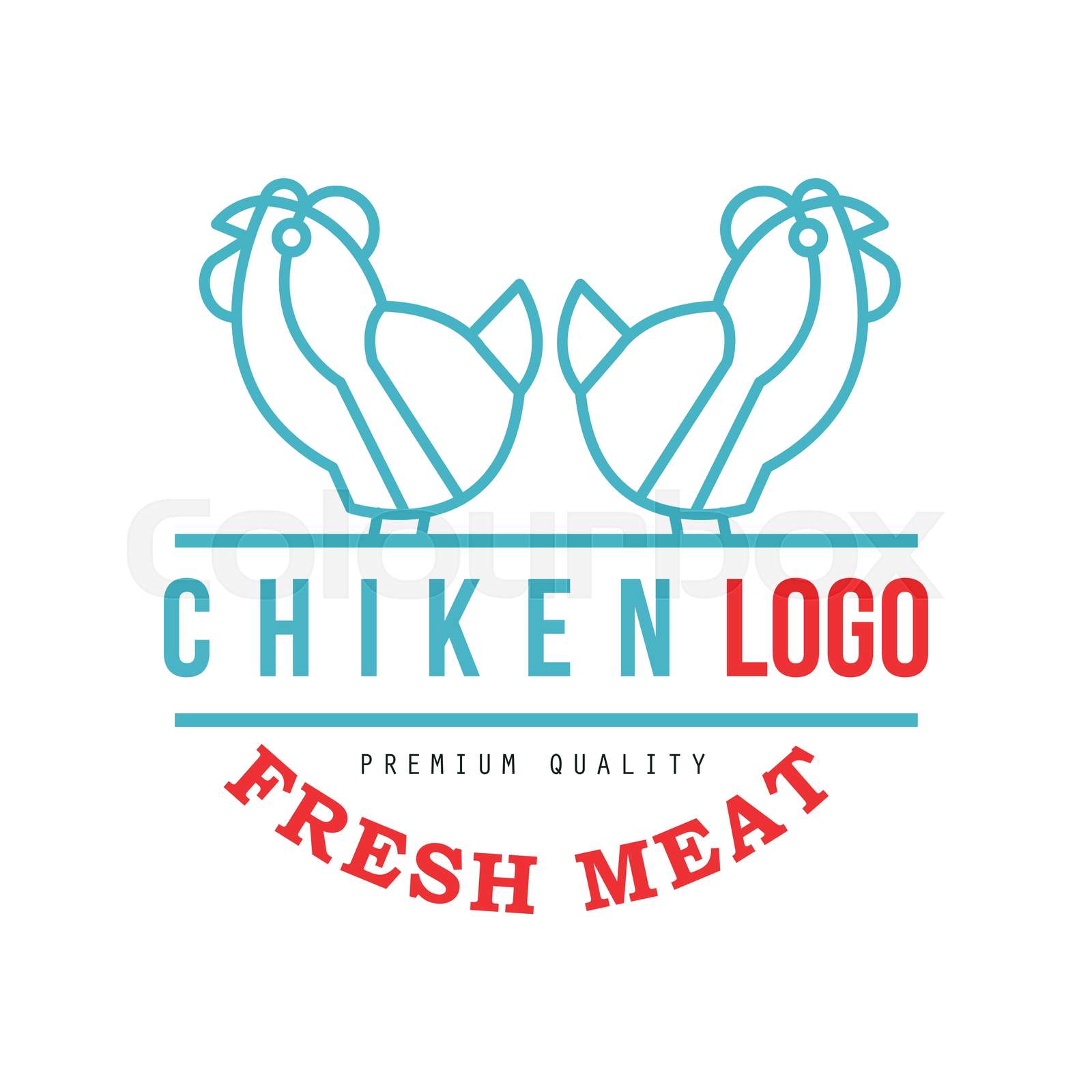 Chicken logo, fresh meat premium quality badge for farm natural organic ...