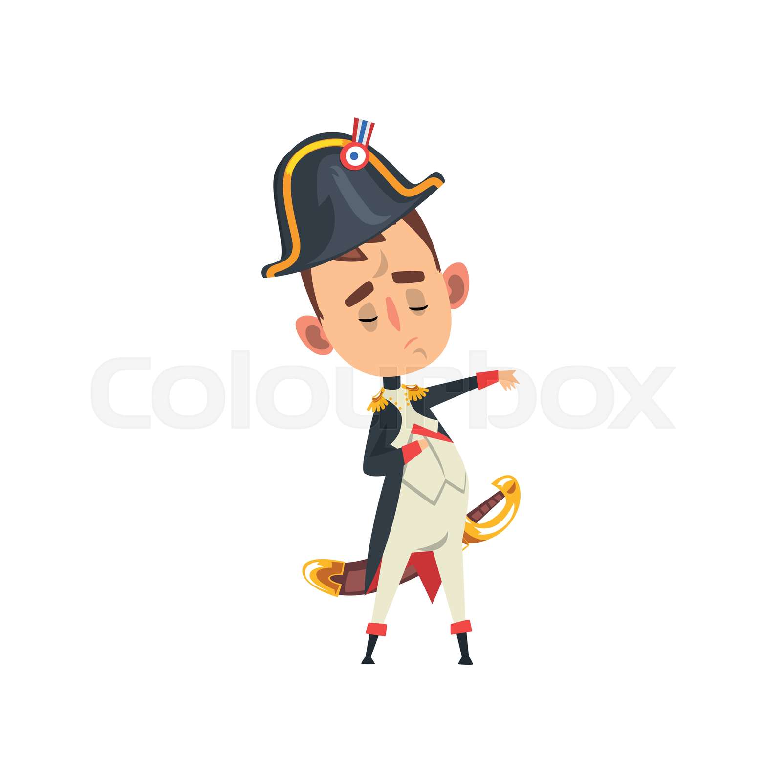 Majestic Napoleon Bonaparte cartoon character, comic French historical ...