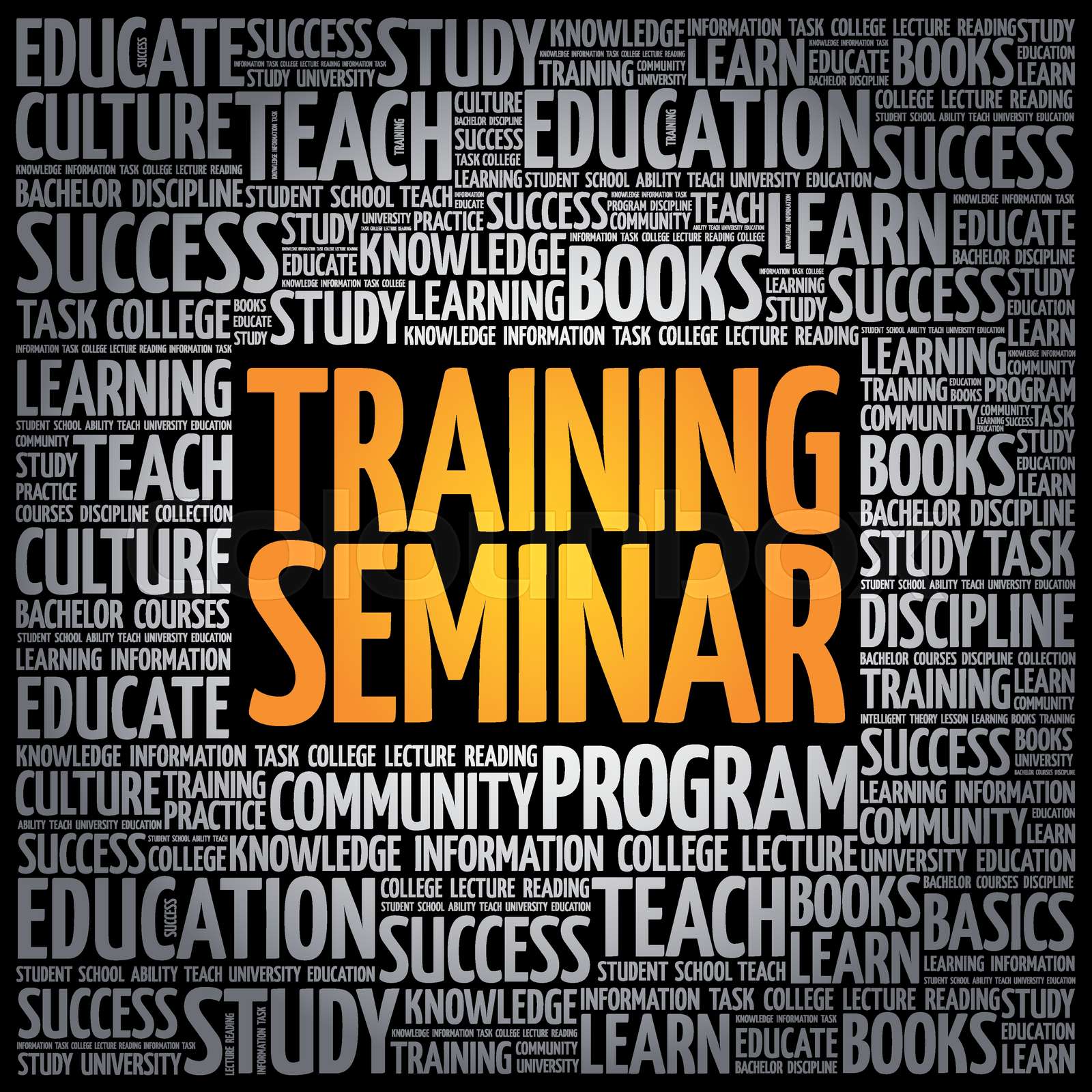 Training Seminar word cloud collage | Stock vector | Colourbox