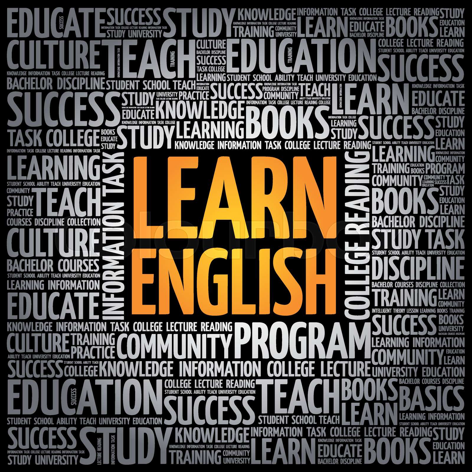 Learn English word cloud collage | Stock vector | Colourbox