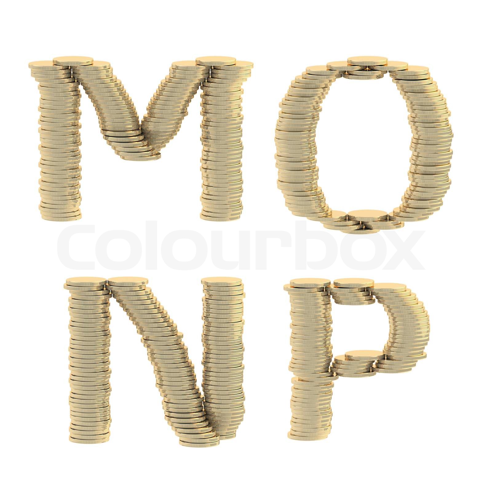 ABC alphabet symbols made of coins | Stock image | Colourbox