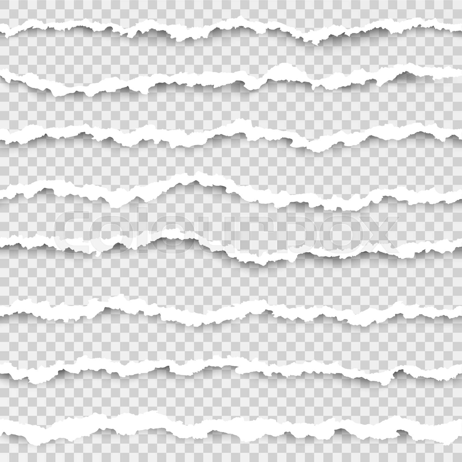 Set of torn paper stripes. Abstract paper texture with damaged edge ...