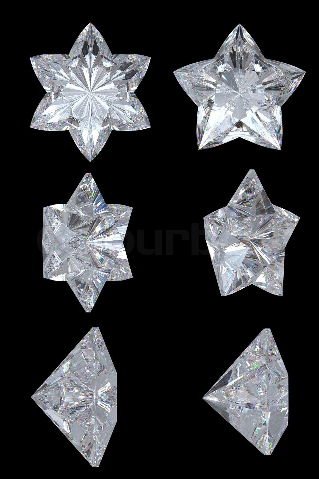 Five pointed, six point diamond stars | Stock image | Colourbox