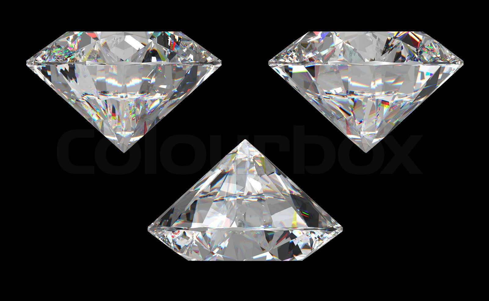 Three different side views of large diamond | Stock image | Colourbox