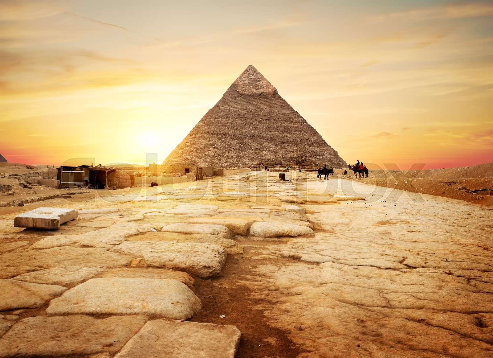 Egyptian pyramid in sand | Stock image | Colourbox