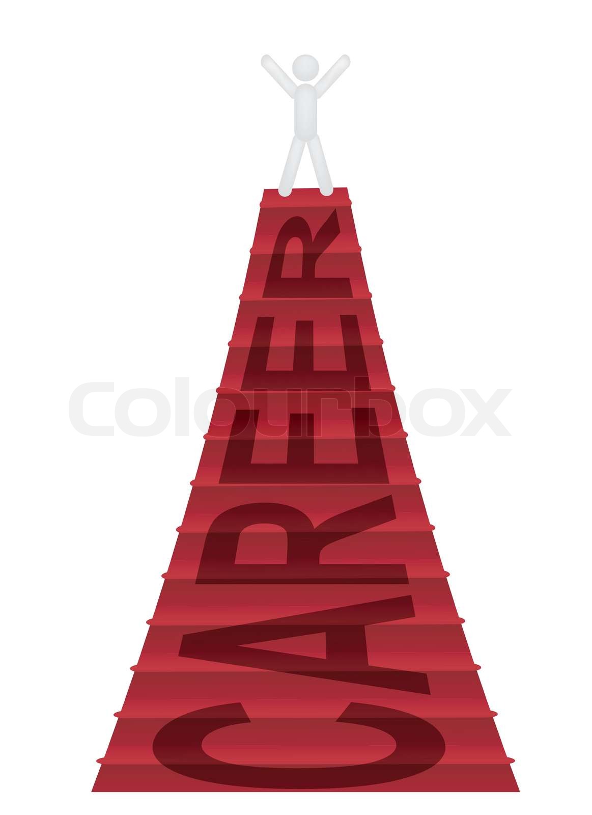 3d person on top of career steps vector illustration | Stock vector ...