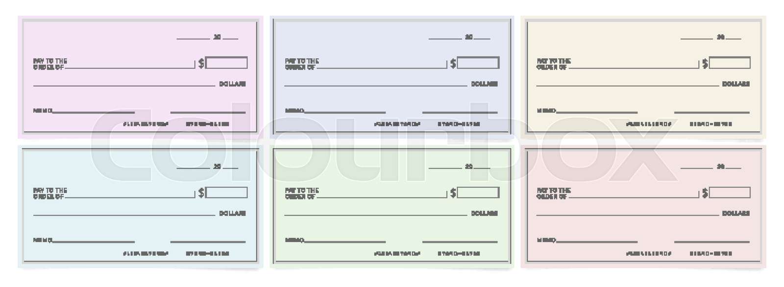 Bank cheques templates. Blank personal desk checks. | Stock vector ...