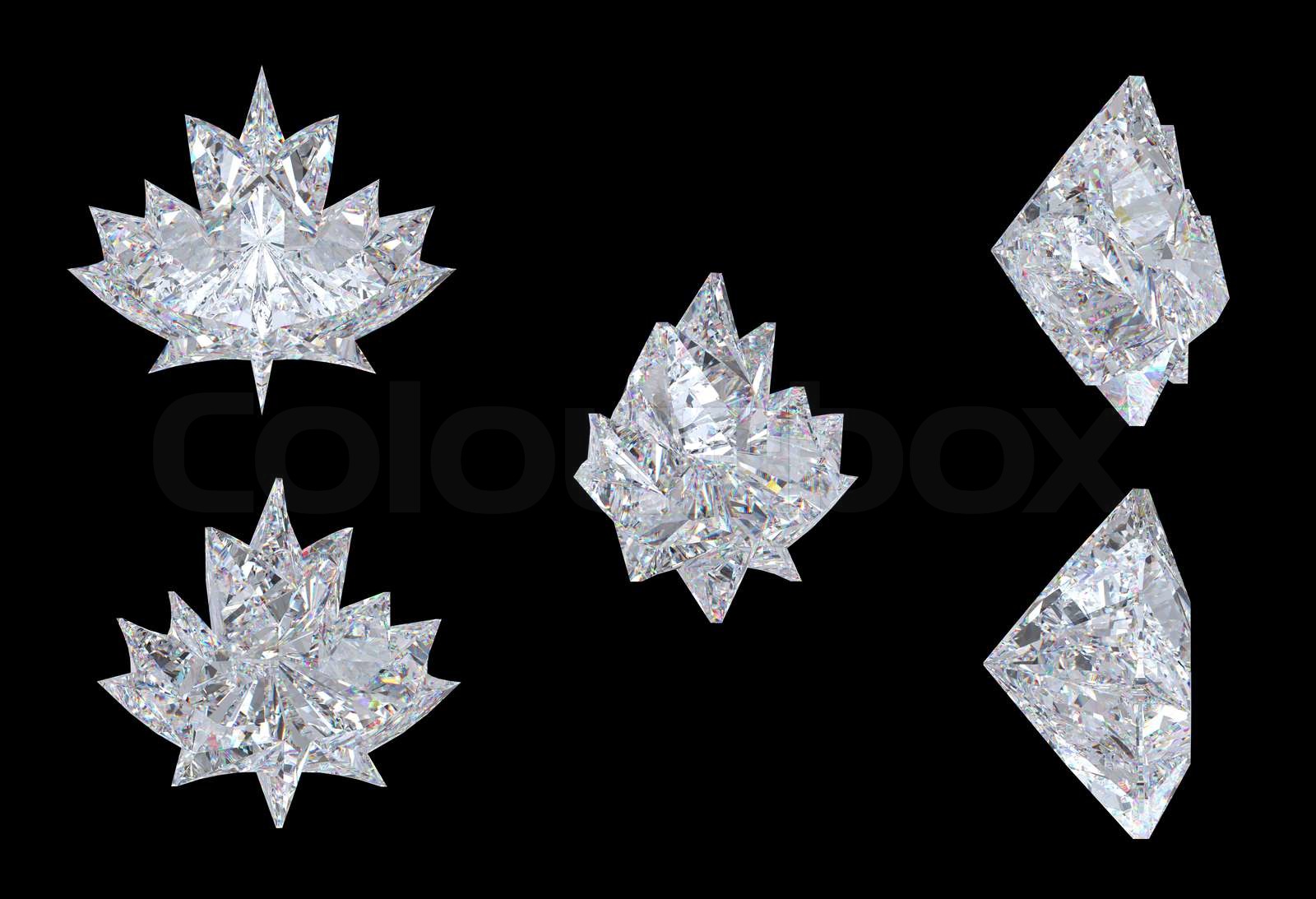 5 side views of maple leaf diamond | Stock image | Colourbox
