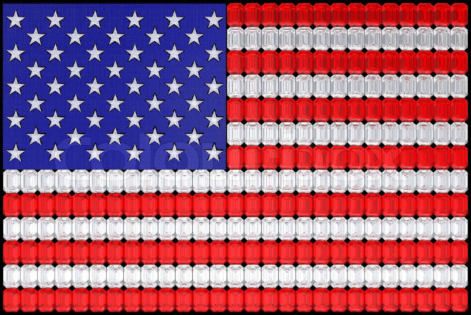 USA flag assembled of diamonds | Stock image | Colourbox