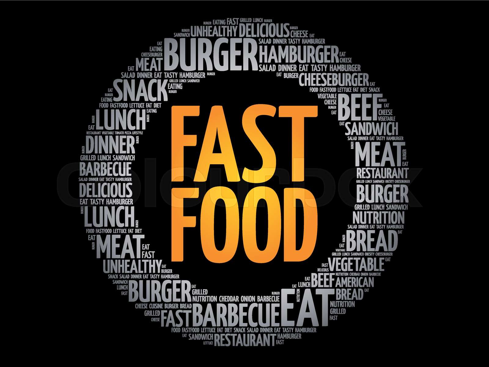 FAST FOOD word cloud collage | Stock vector | Colourbox