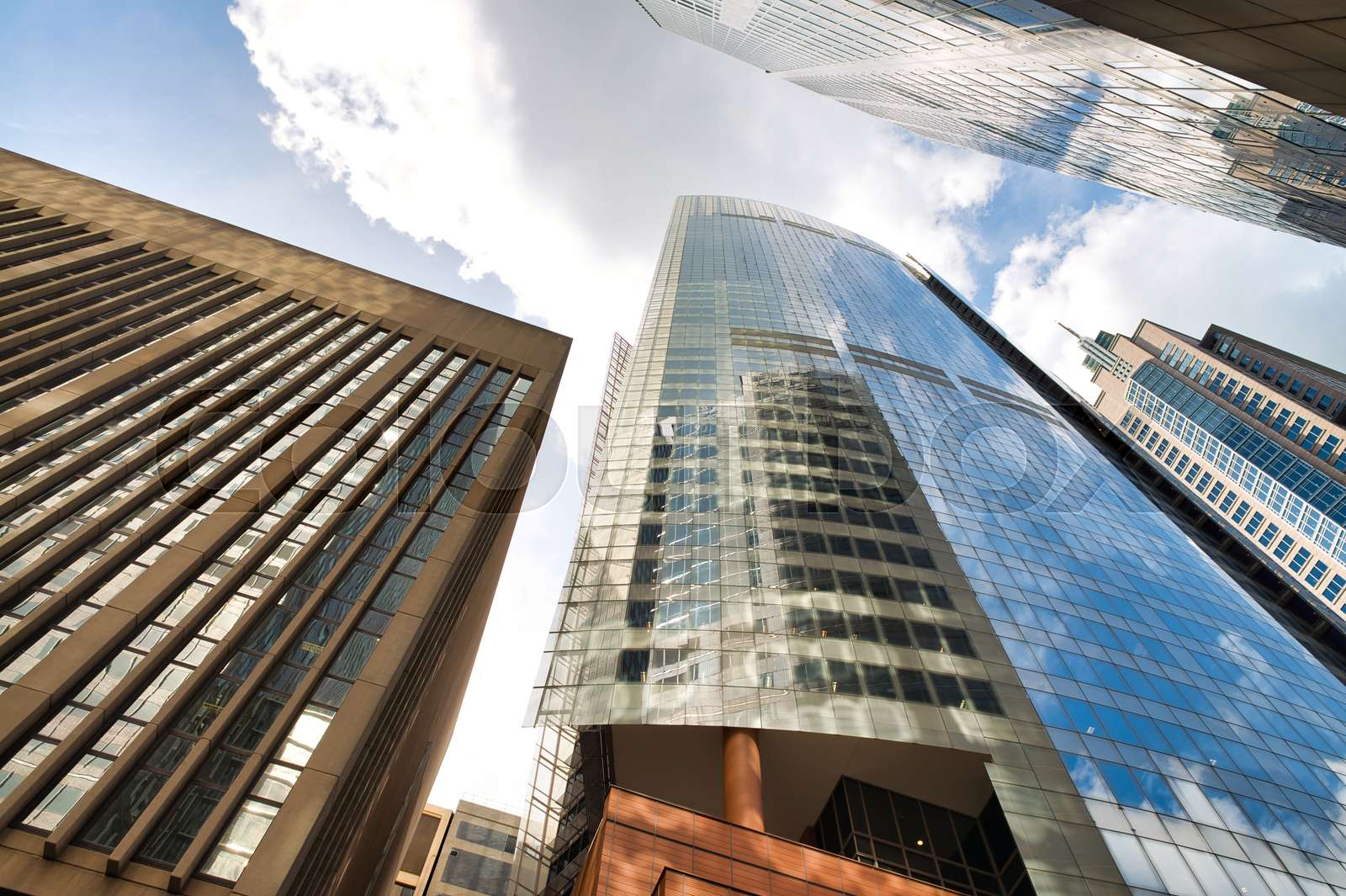 Skyward view of Downtown Sydney buildings, Australia | Stock image ...