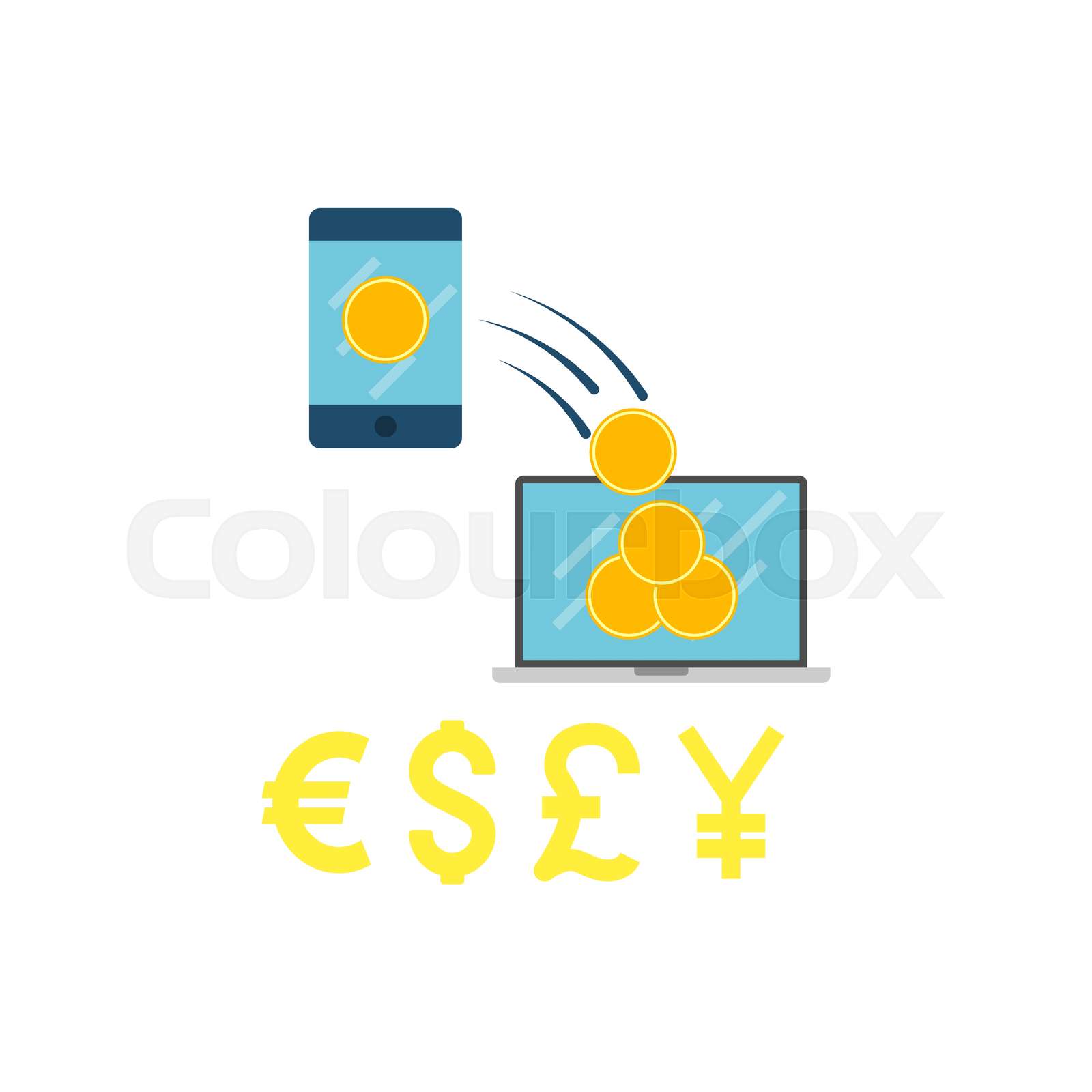 Transaction Concept Flat Vector Icon. | Stock vector | Colourbox