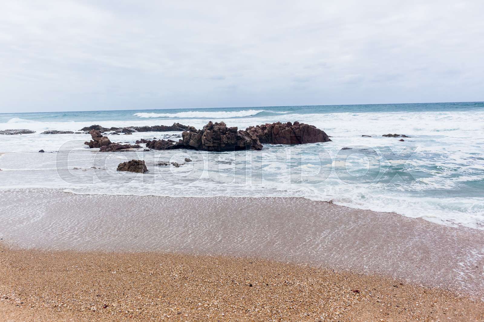 Beach Ocean Rocks Sand Landscape Sand | Stock image | Colourbox