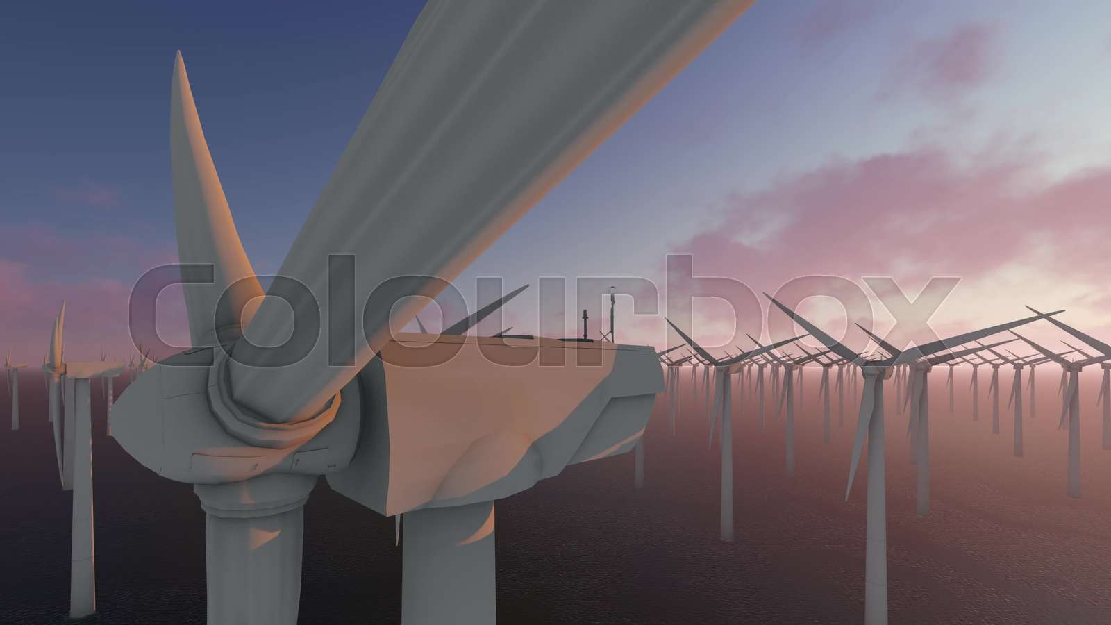 Power generation by wind turbines | Stock video | Colourbox