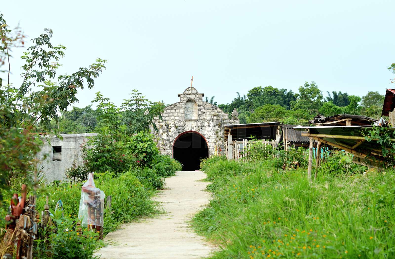 little chapel and graveyard | Stock image | Colourbox