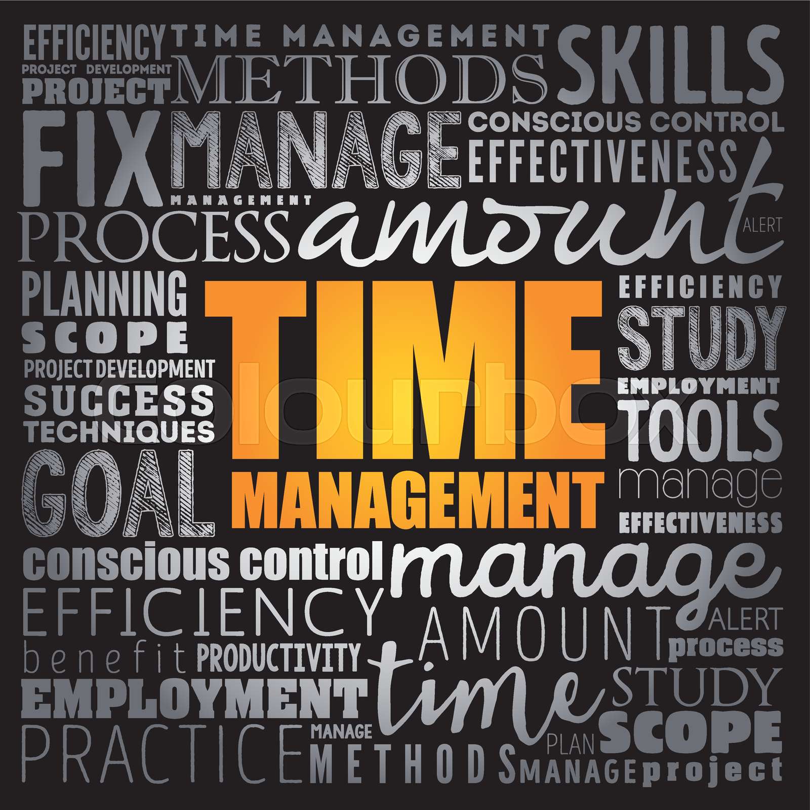 Time Management word cloud collage | Stock vector | Colourbox