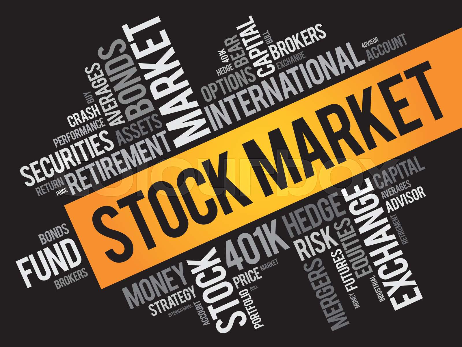 Stock Market word cloud collage | Stock vector | Colourbox