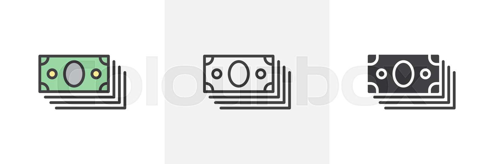 Bundle of money icon | Stock vector | Colourbox