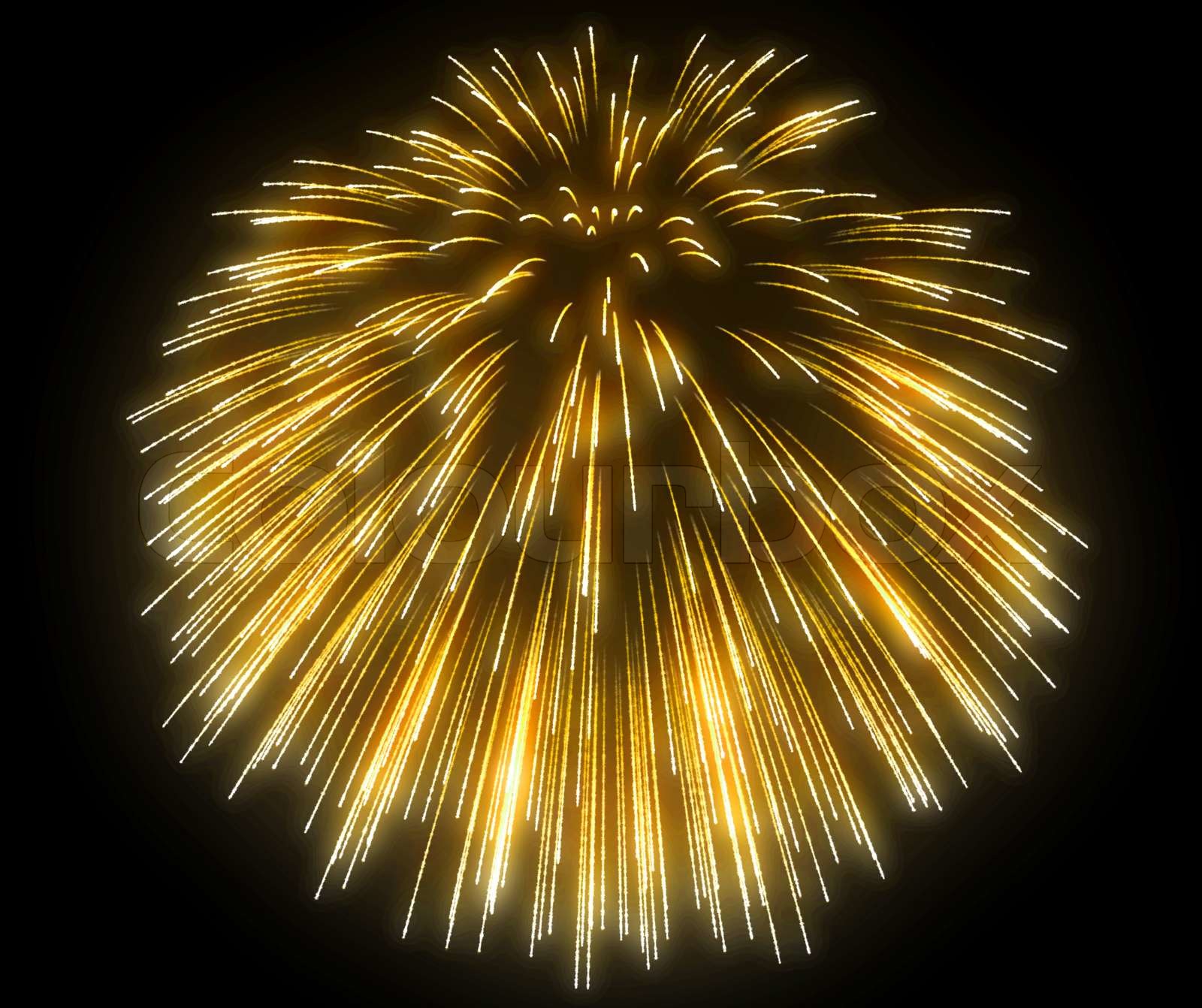 Yellow festive fireworks at night | Stock image | Colourbox