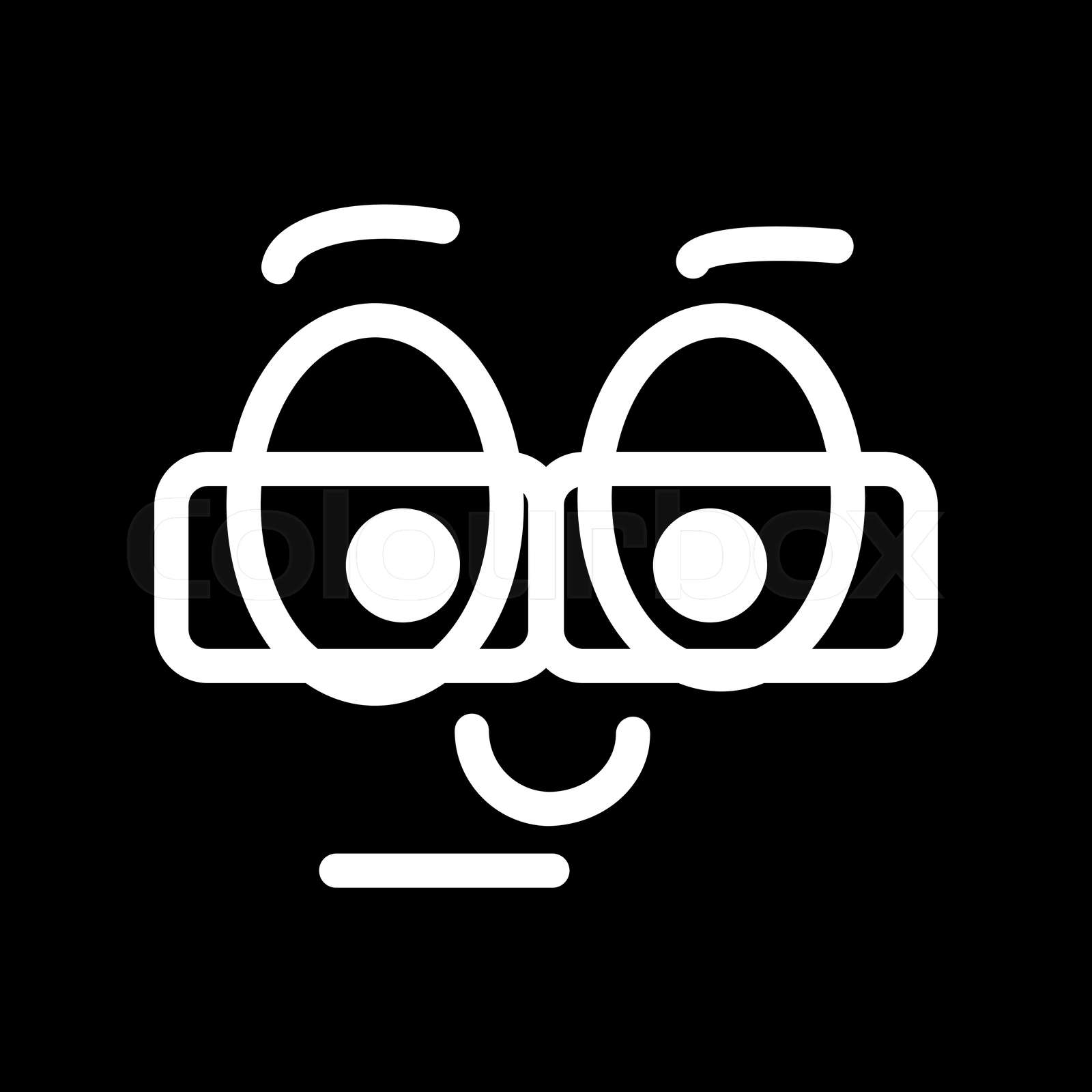 Nerd emoticon. vector smiley. | Stock vector | Colourbox