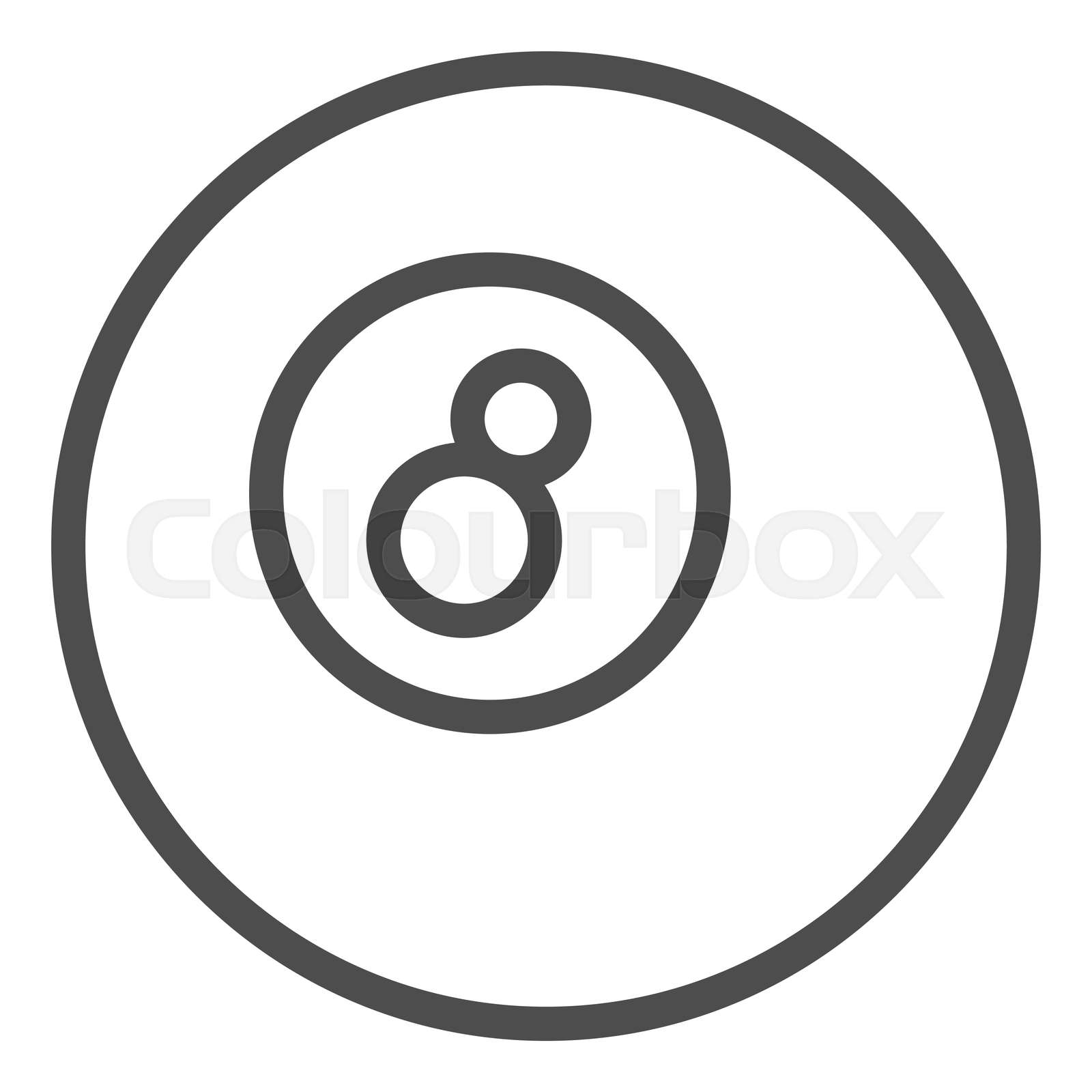 Billiard ball line icon. Pool ball vector illustration isolated on ...